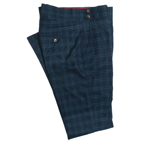 Chiragh Apparel | Pants | Mens Dress Pants Blue Green Check Geometric ...
